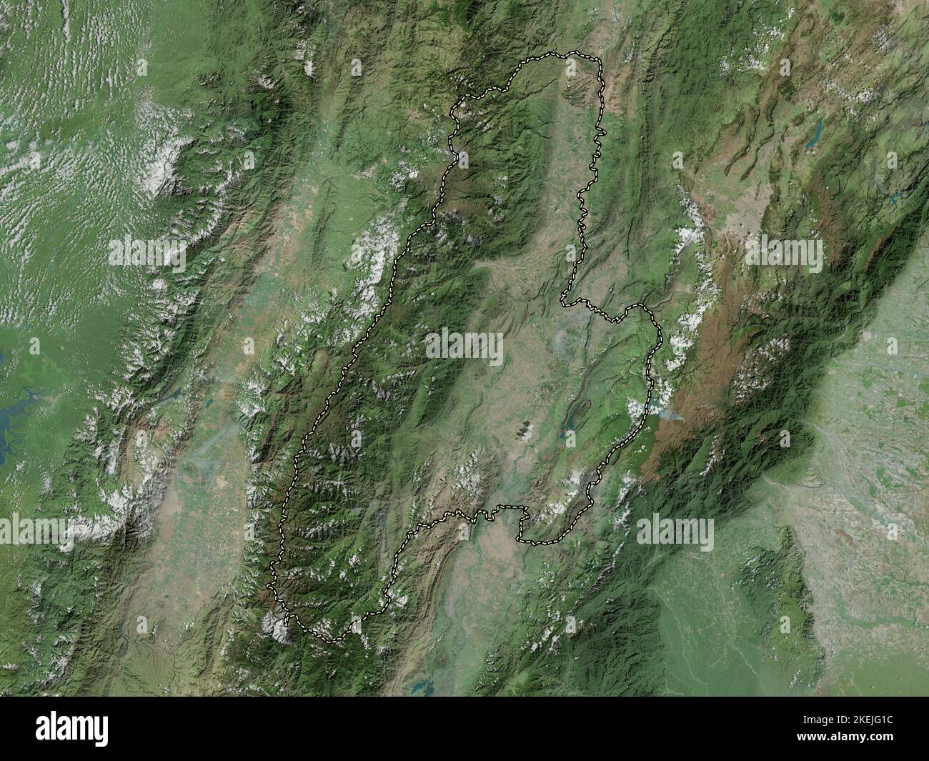 Tolima, department of Colombia. High resolution satellite map Stock ...