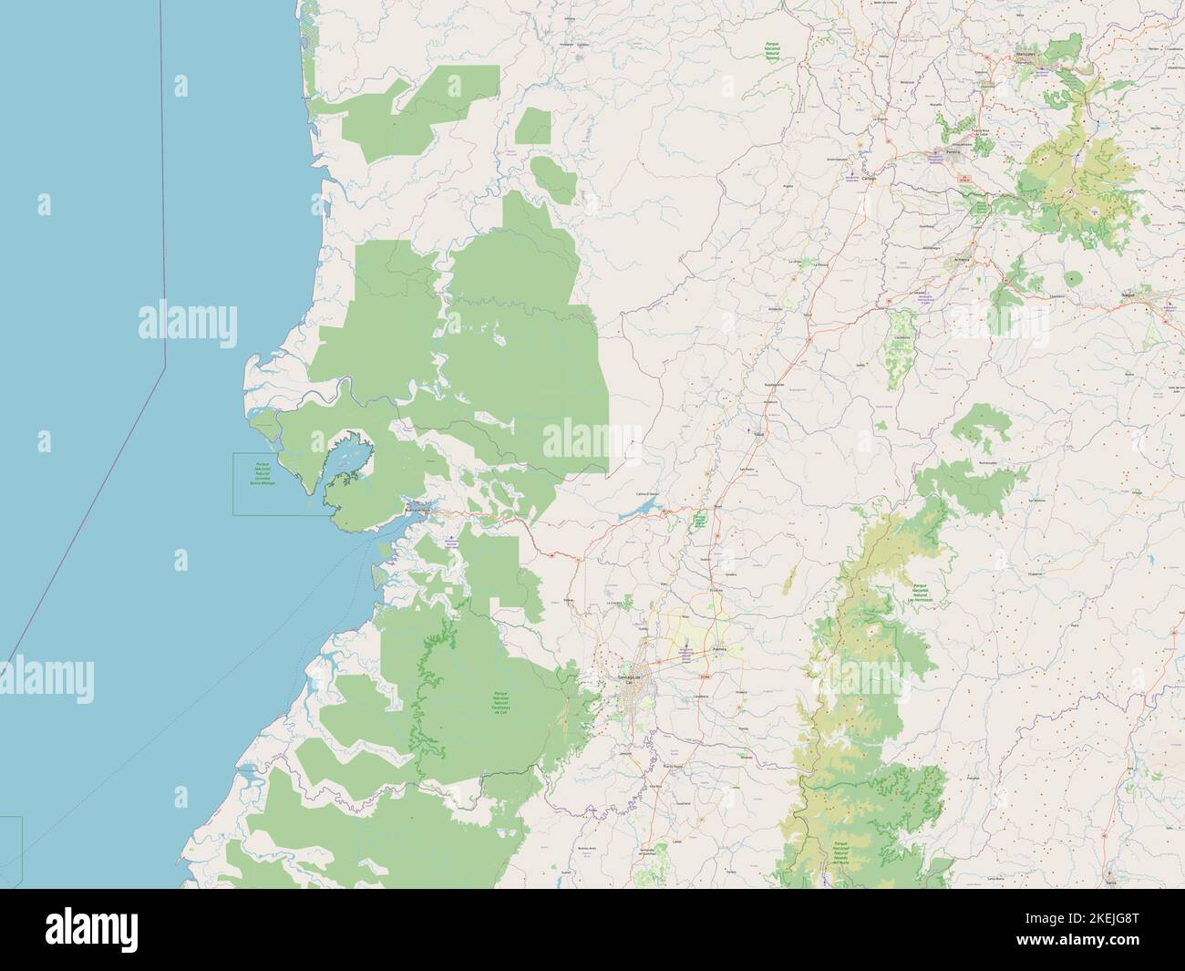 Valle del Cauca, department of Colombia. Open Street Map Stock Photo ...