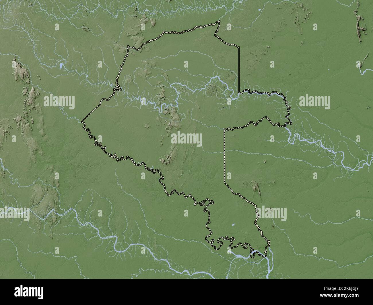 Vaupes, commissiary of Colombia. Elevation map colored in wiki style ...