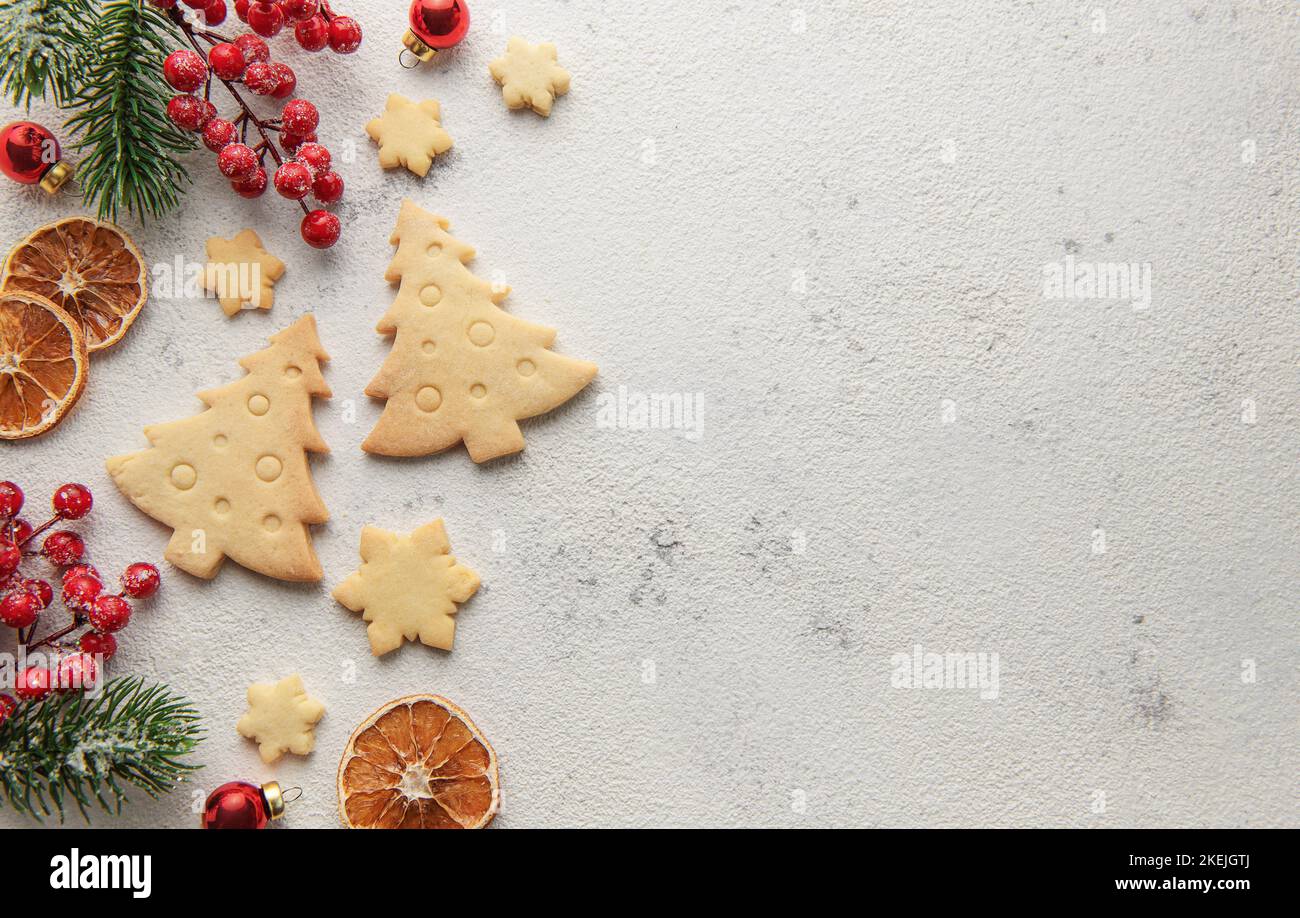 Tasty homemade Christmas cookies. Baked traditional gingerbread cookies ...