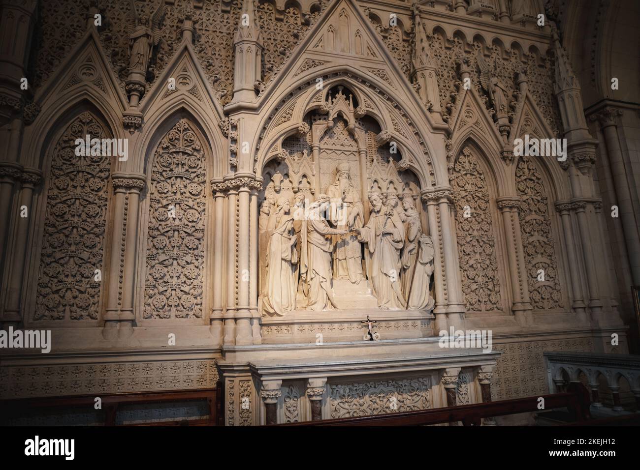 Interier of The neo-gothic Cathedral of St. Colman, usually called in ...