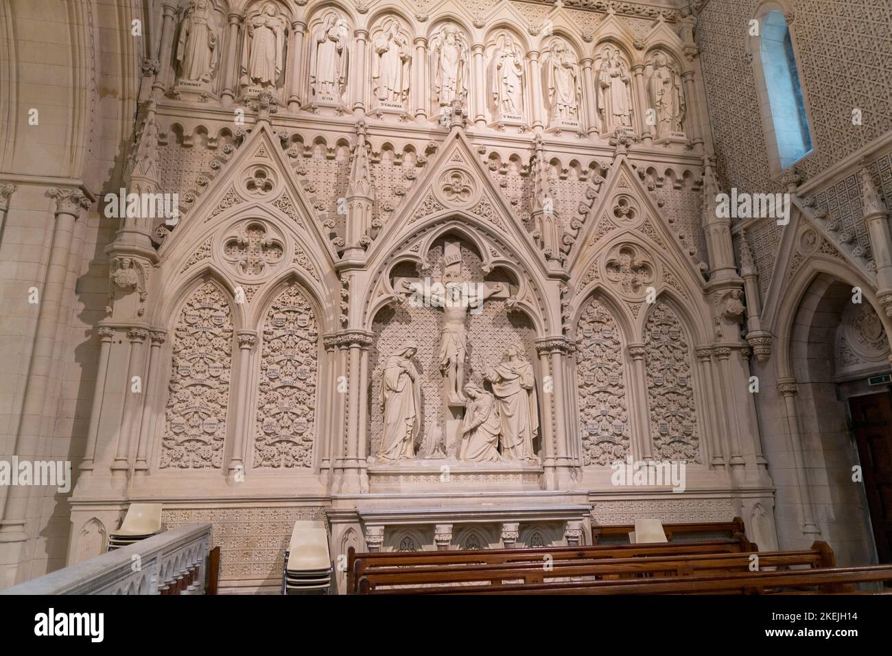 Interier of The neo-gothic Cathedral of St. Colman, usually called in ...
