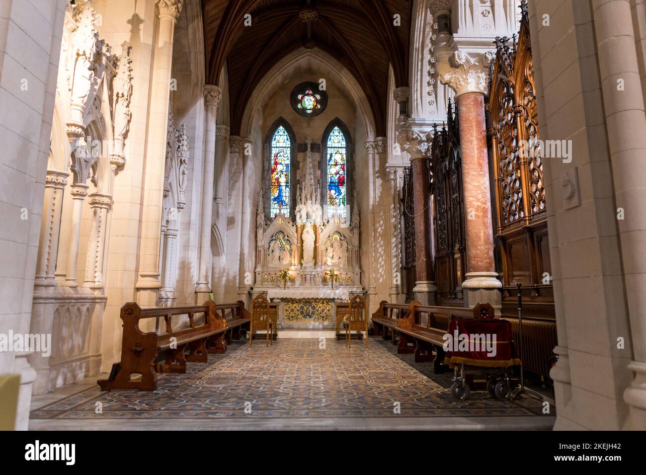 Interier of The neo-gothic Cathedral of St. Colman, usually called in ...