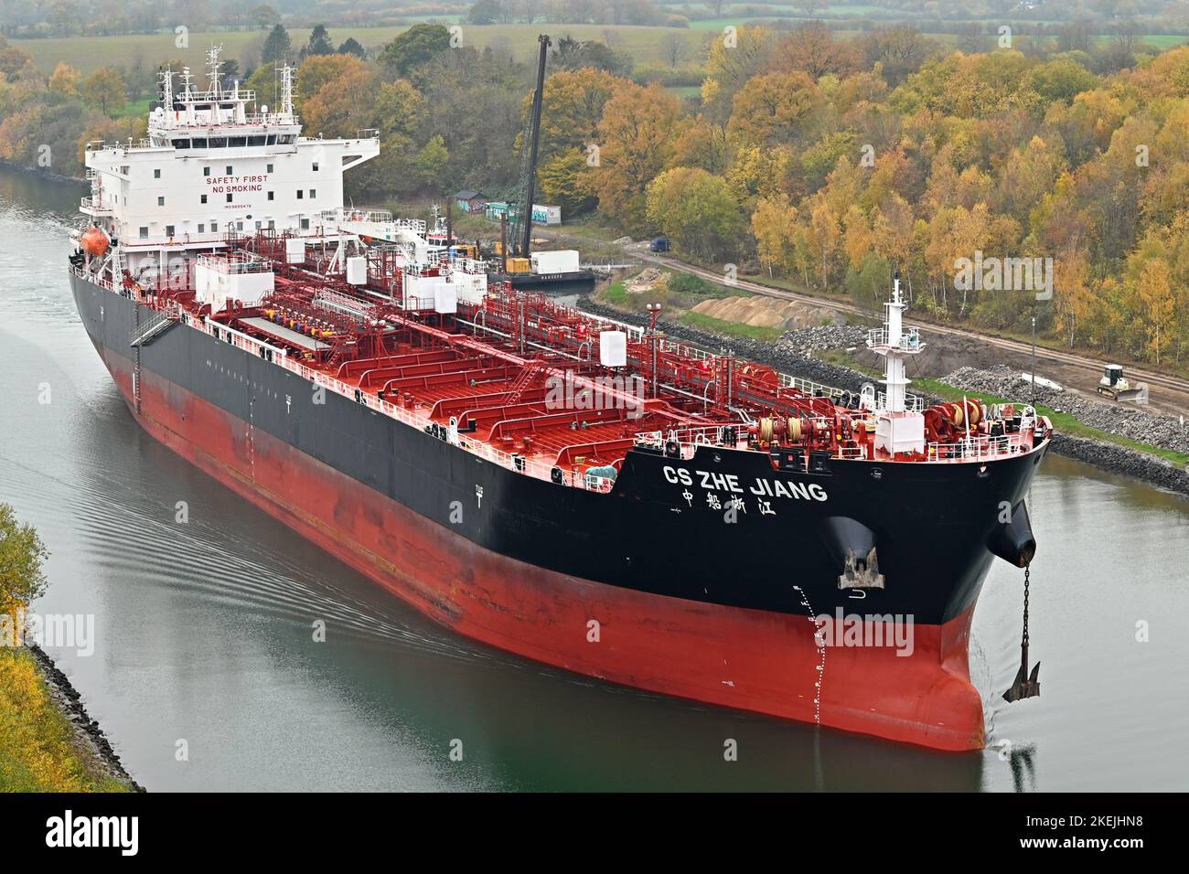 Chemical/Oil Products Tanker CS ZHE JIANG passing the Kiel Canal Stock ...