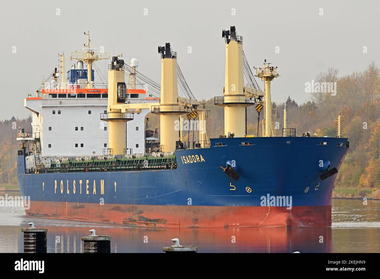 POLSTEAM's Lakesize Bulkcarrier ISADORA passing the Kiel Canal Stock ...