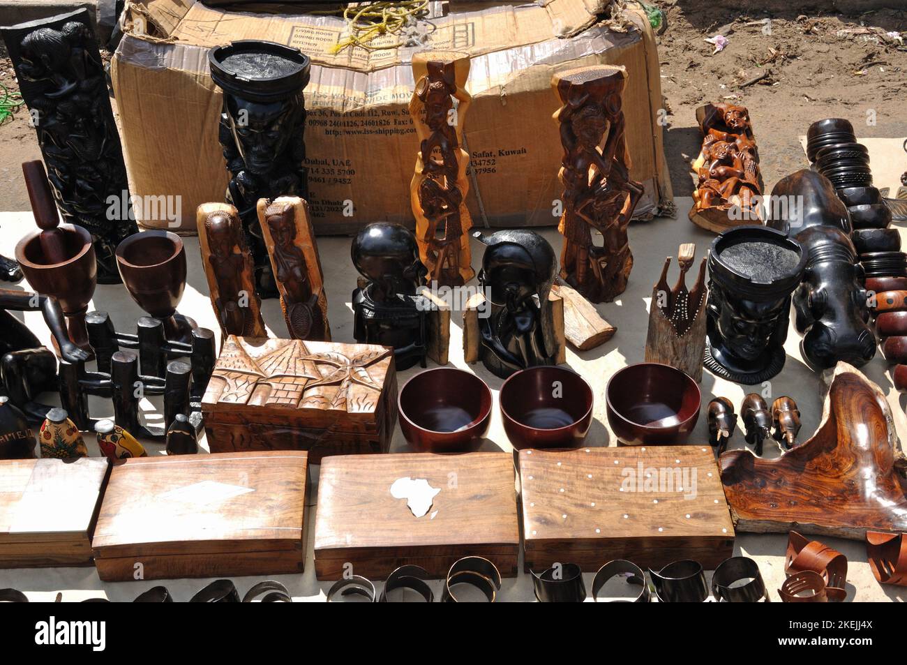 Mozambican crafts, Wooden carvings, Souvenir Market, Maputo, Mozambique ...