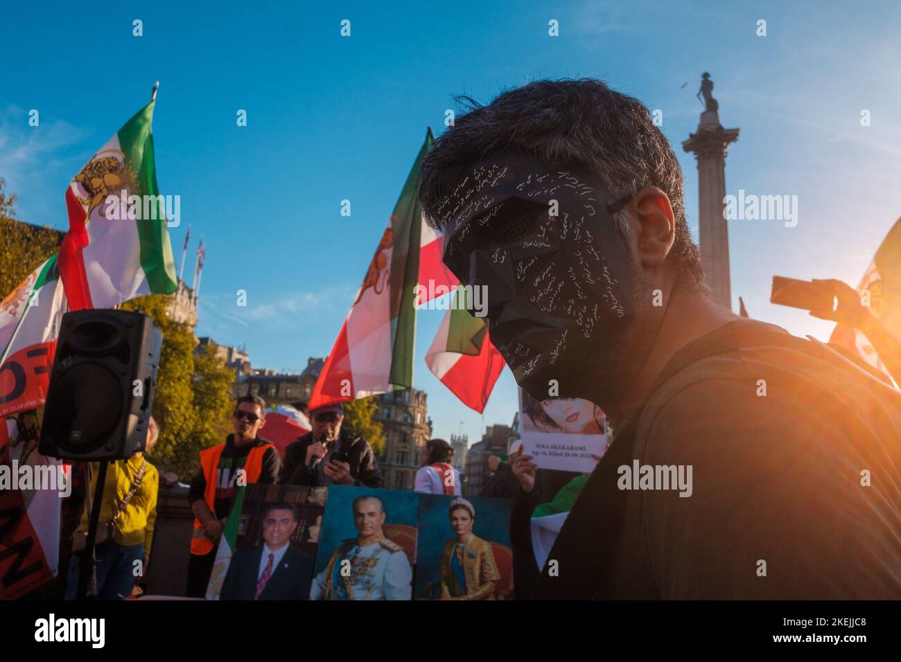 Iranian Protests continue in traflagar Square this weekend with a ...