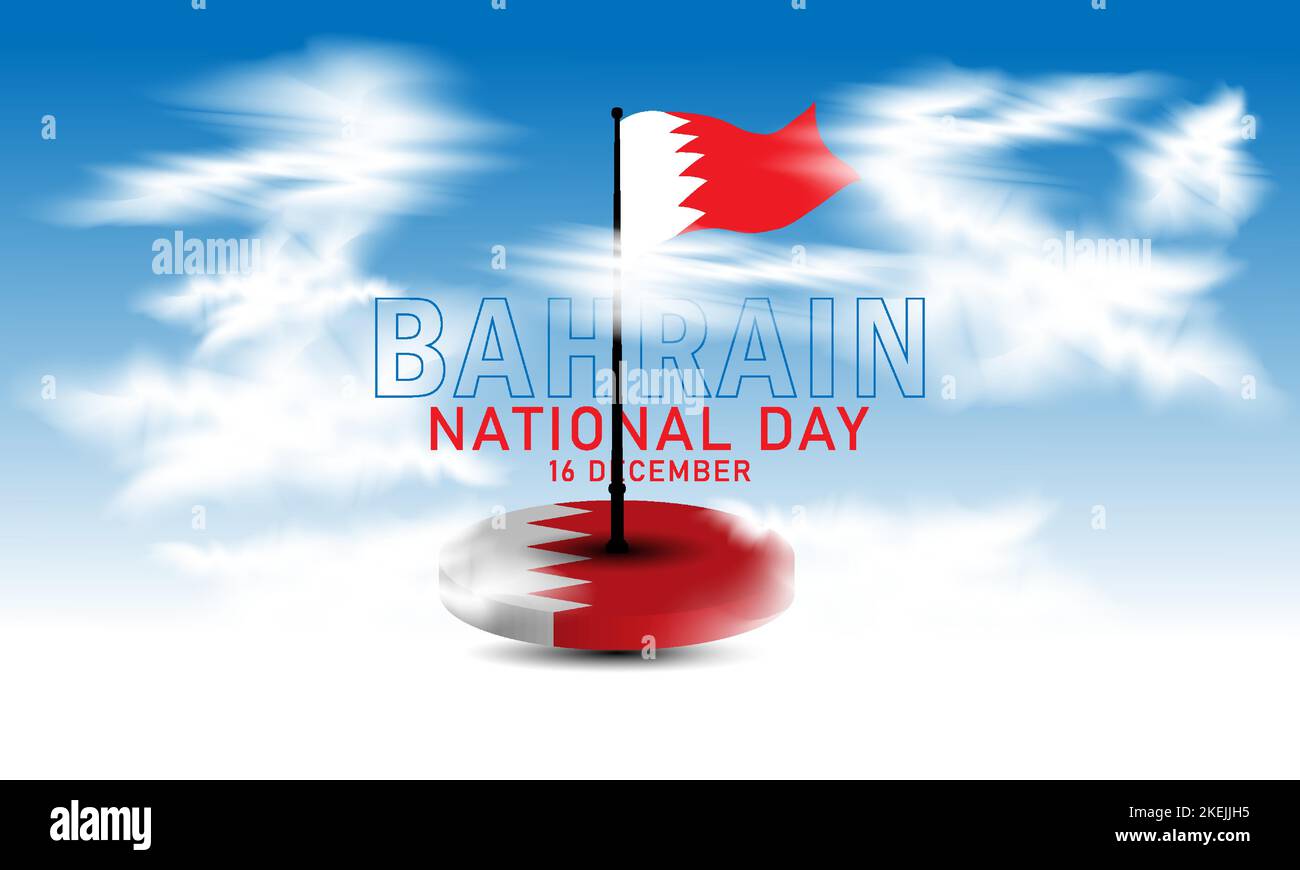 bahrain cloud and flag illustration, for Bahrain national day ...