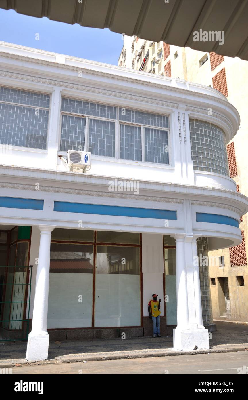 Old colonial style shop, recently renovated, Central Maputo, Mozambique ...