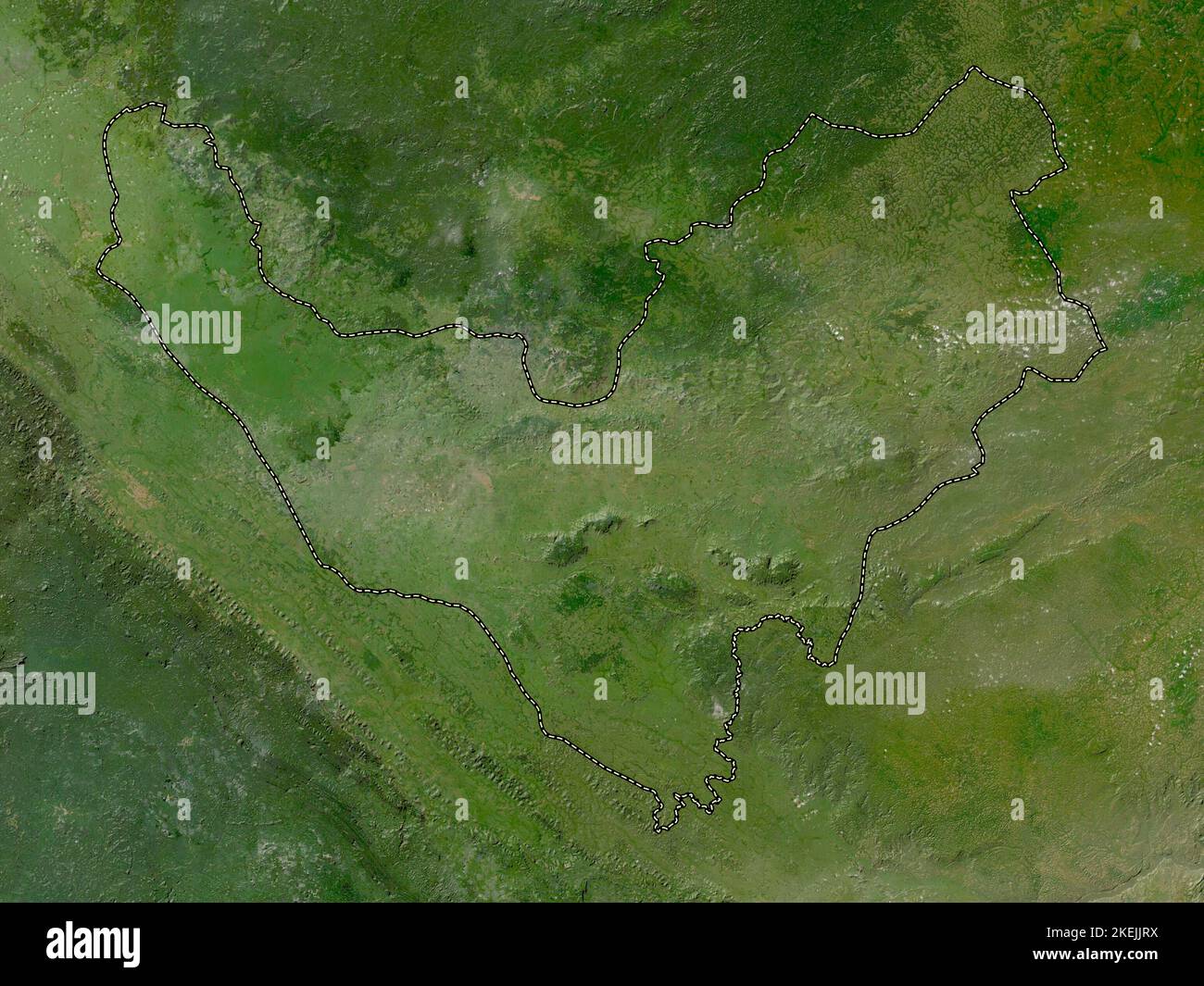 Bouenza, region of Republic of Congo. Low resolution satellite map ...