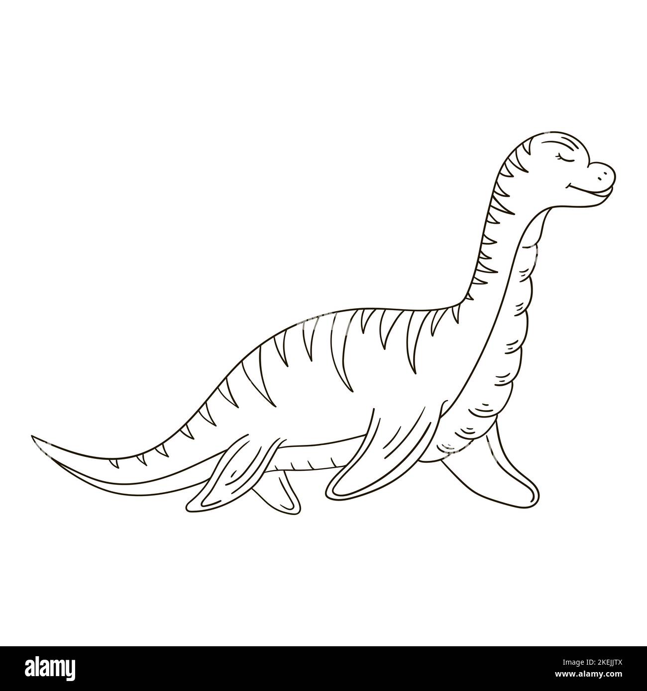 Dinosaurs of the Jurassic period. Illustration in hand drawn style ...