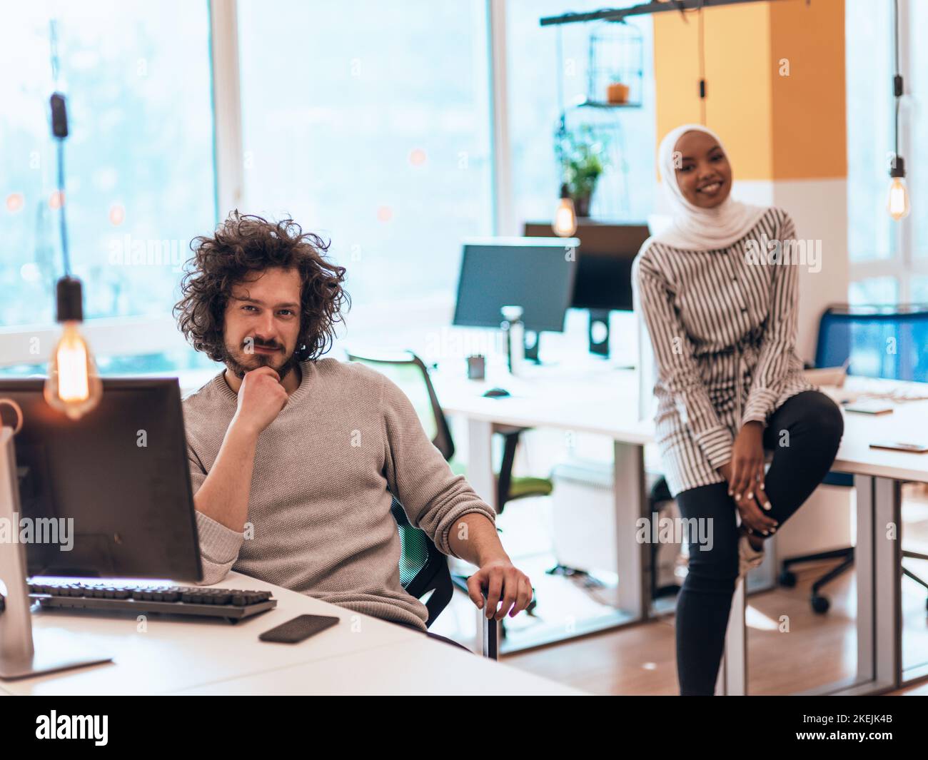 Startup Marketing Idea Presentation. Group of Young multiethnic ...