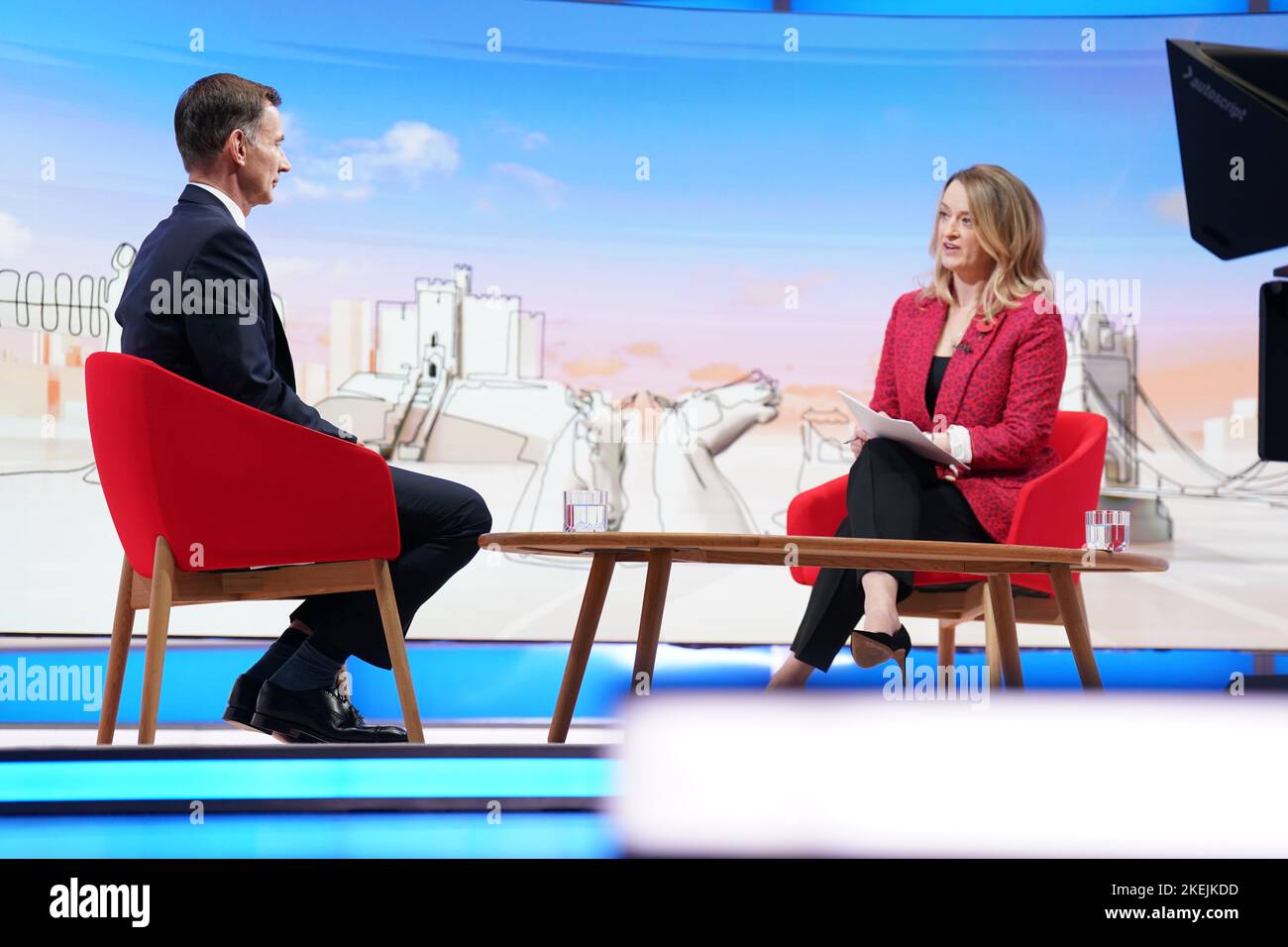 Chancellor Jeremy Hunt appearing on the BBC One current affairs ...