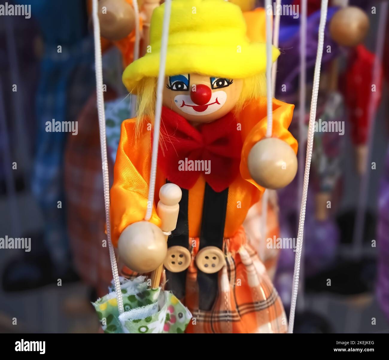 cute clown marionette puppets for children Stock Photo - Alamy