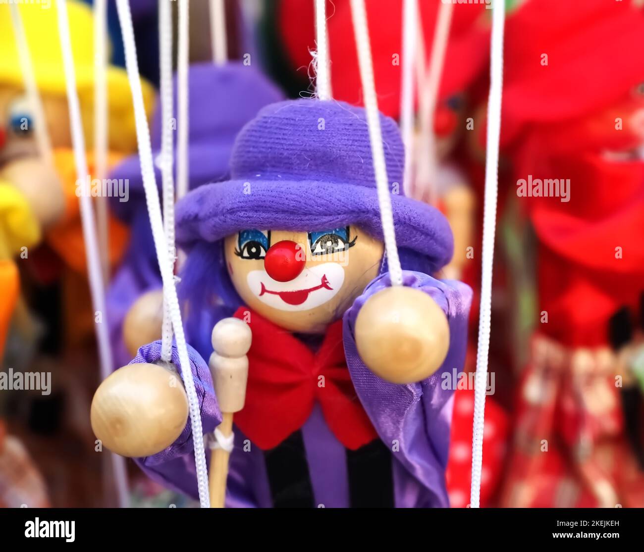 cute clown marionette puppets for children Stock Photo - Alamy