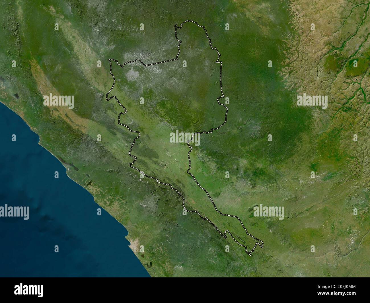 Niari, region of Republic of Congo. Low resolution satellite map Stock ...