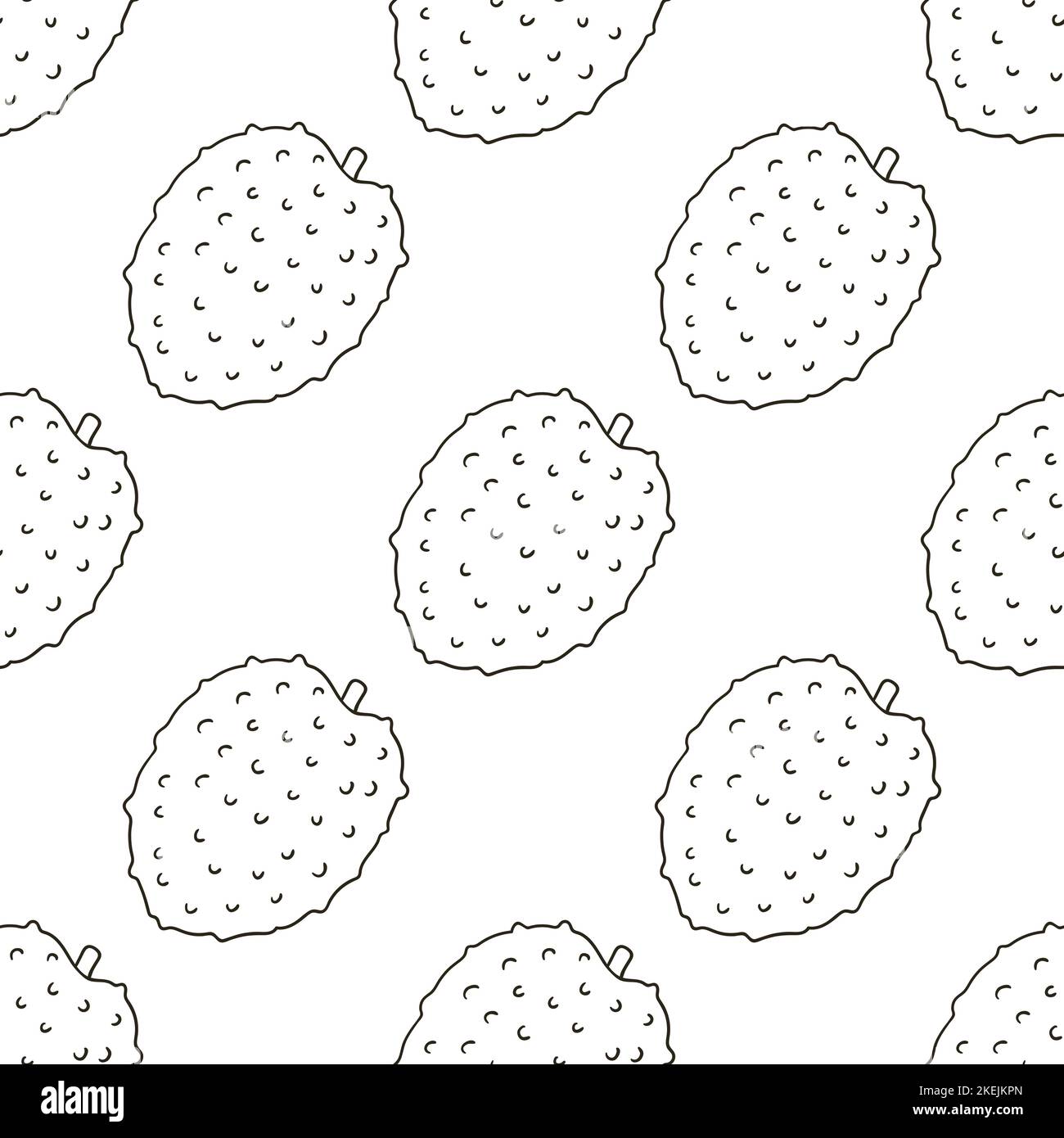 Monochrome pattern for kitchen, restaurant or shop. Litchi ...