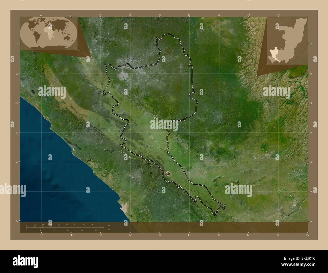 Niari, region of Republic of Congo. Low resolution satellite map ...
