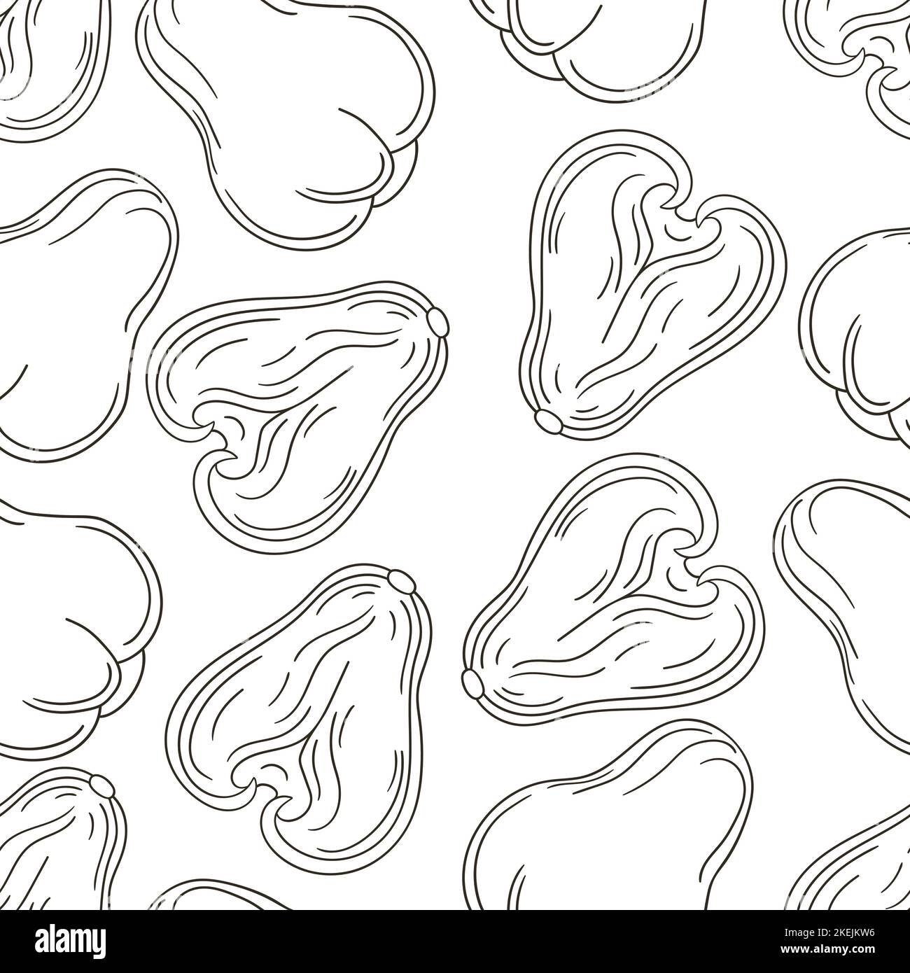 Monochrome pattern with tropical fruits. Rose apple, Chom-poo ...