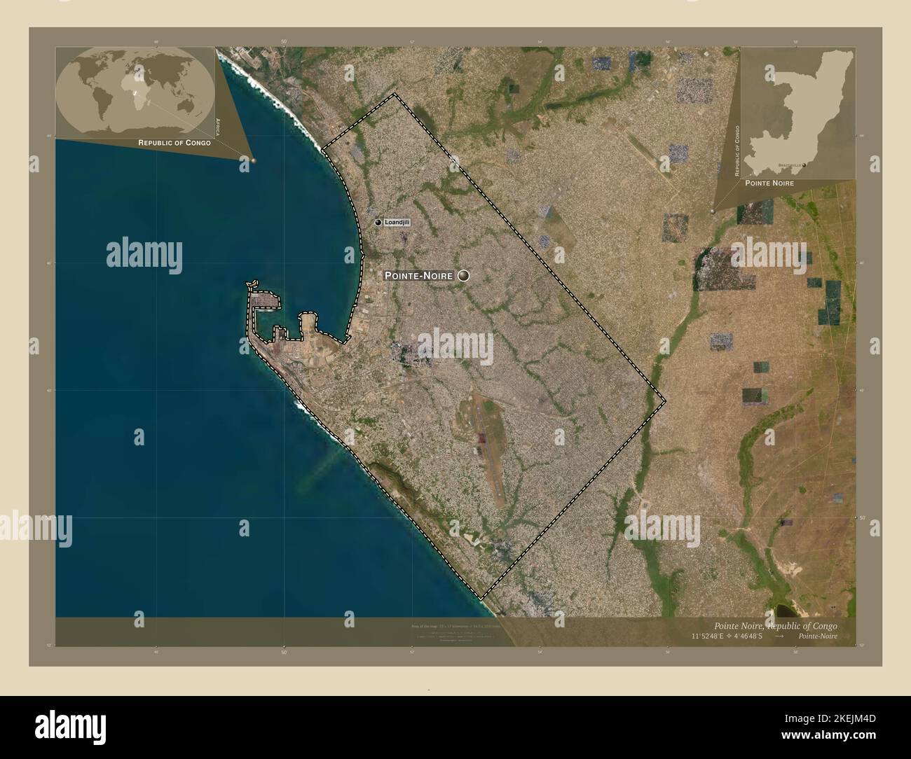 Pointe Noire, region of Republic of Congo. High resolution satellite ...