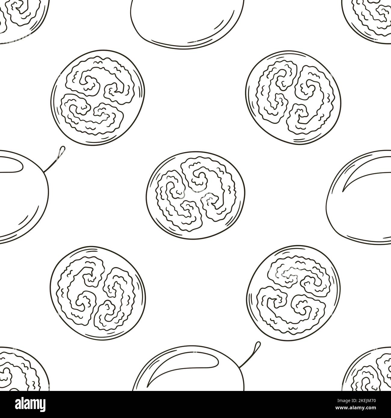 Tamarillo. Monochrome pattern with tropical fruits. Illustration in ...