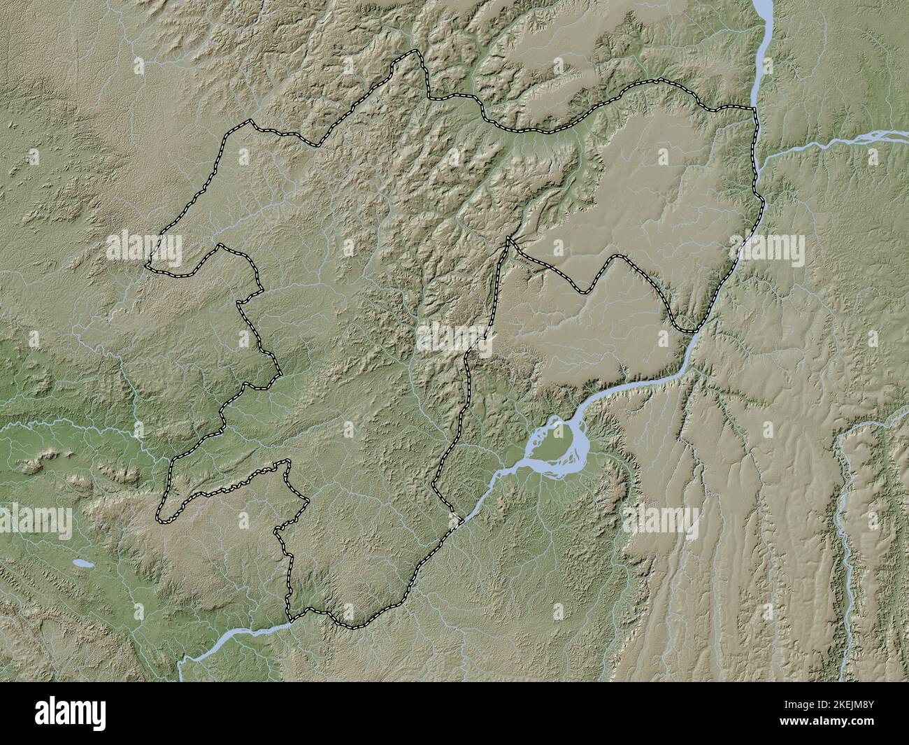 Pool, region of Republic of Congo. Elevation map colored in wiki style ...