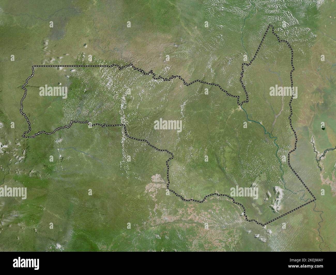 Sangha, region of Republic of Congo. High resolution satellite map ...