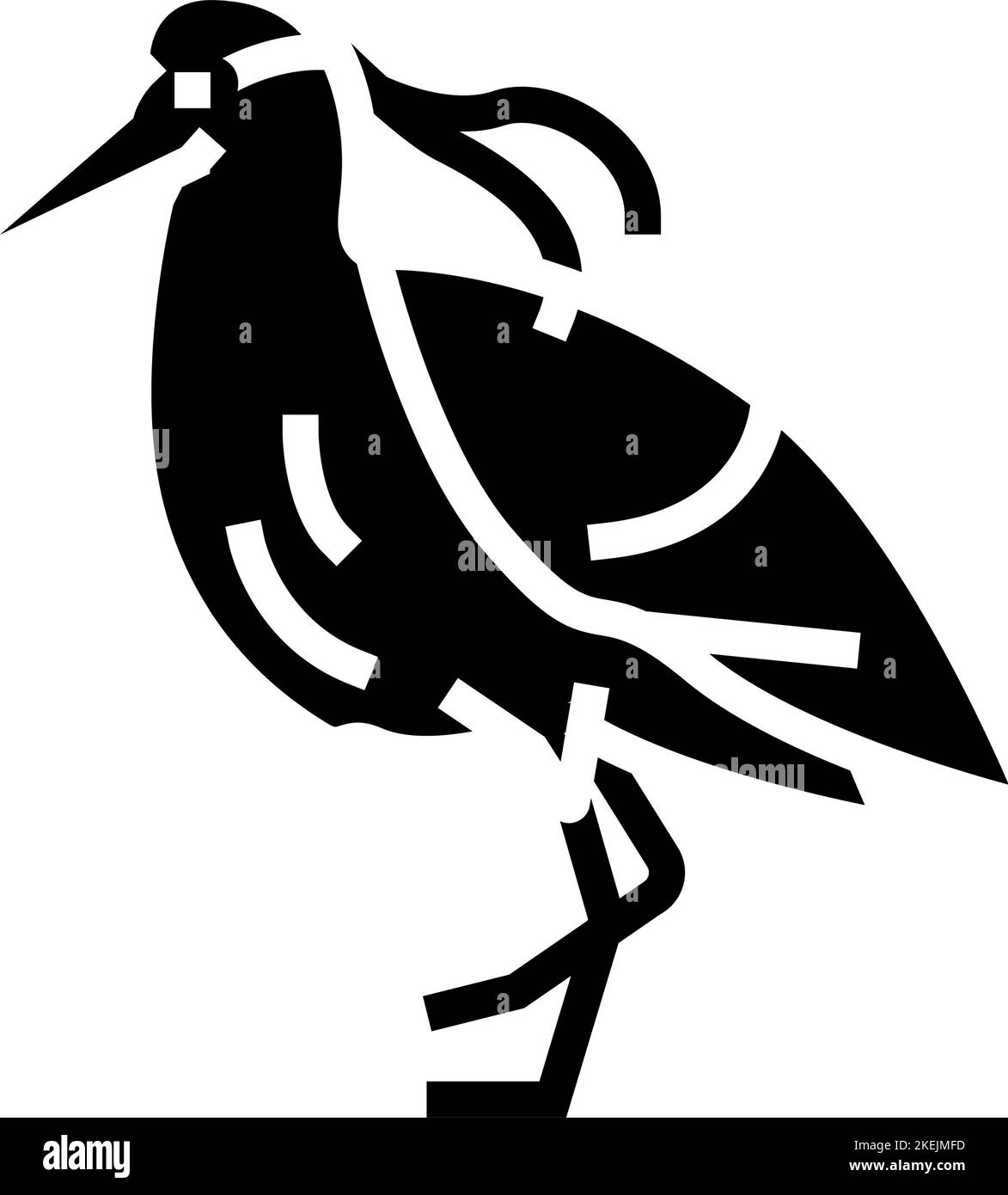 capped heron bird exotic glyph icon vector illustration Stock Vector ...