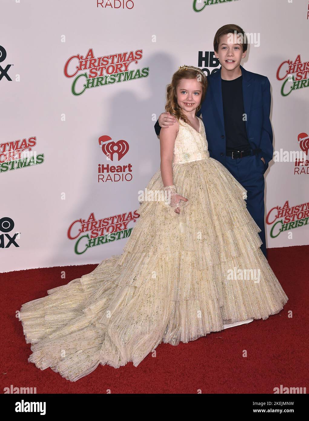 Julianna Layne and River Drosche walking the red carpet at the Warner ...