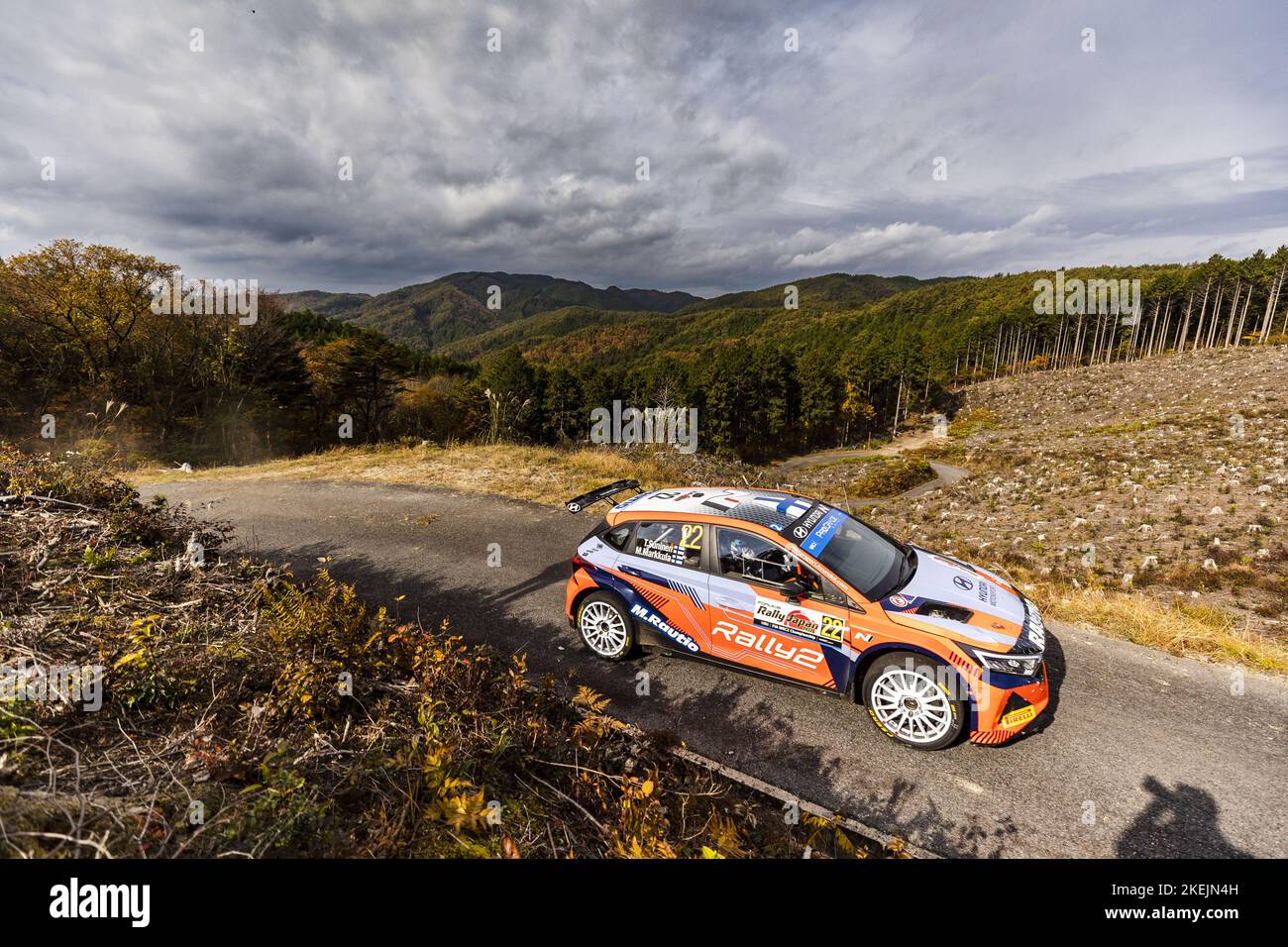 22 SUNINEN Teemu (fin), MARKKULA Mikko (fin), Hyundai i20N, action during the Rally Japan 2022 ...