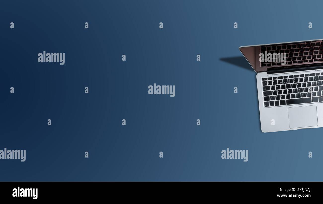 Laptop top view with copy space for text Stock Photo - Alamy
