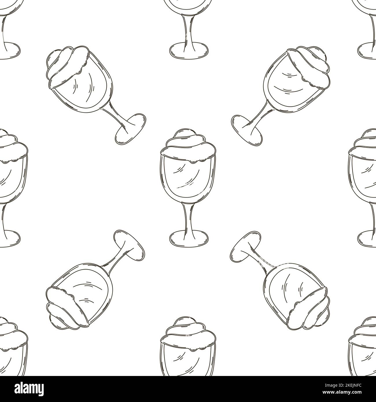 Summer. Coloring milkshakes seamless pattern. Cute pattern with cold ...