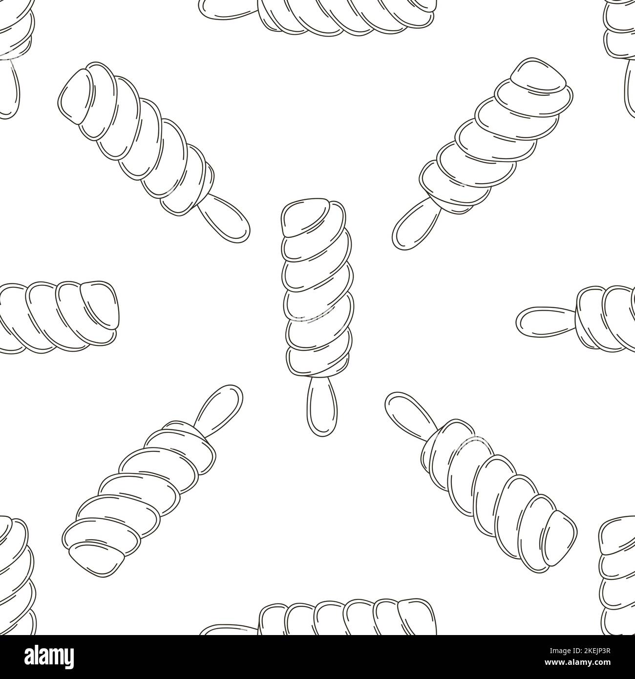 Coloring ice cream. Ice cream seamless pattern. Cute summer pattern ...