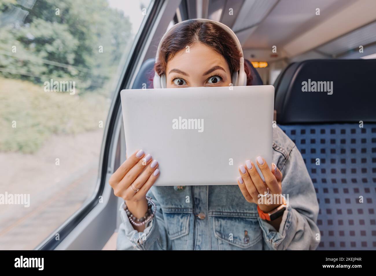 Train ride working pc hi-res stock photography and images - Alamy