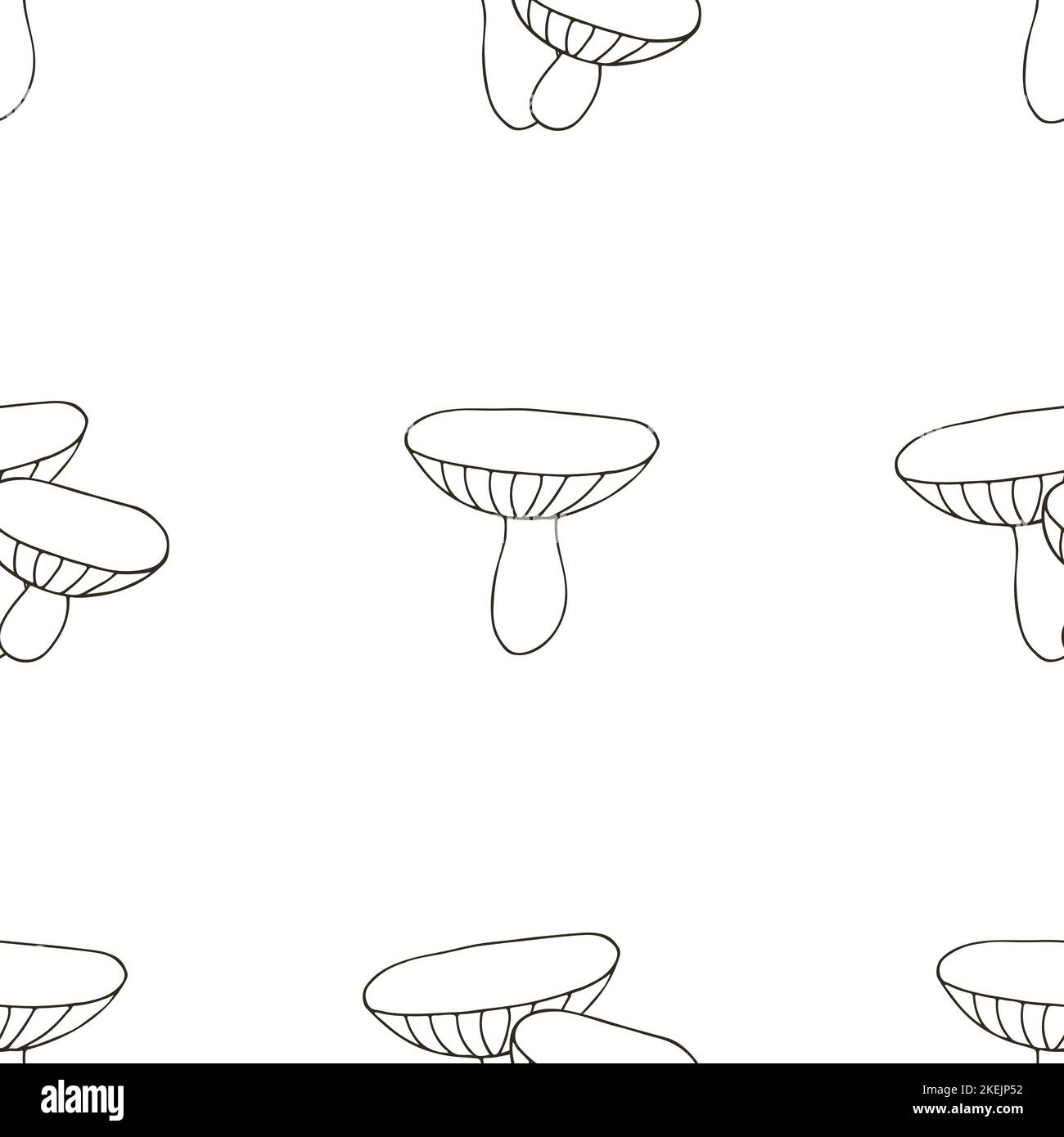 Xerocomus. Seamless pattern with forest mushrooms. Illustration in hand ...