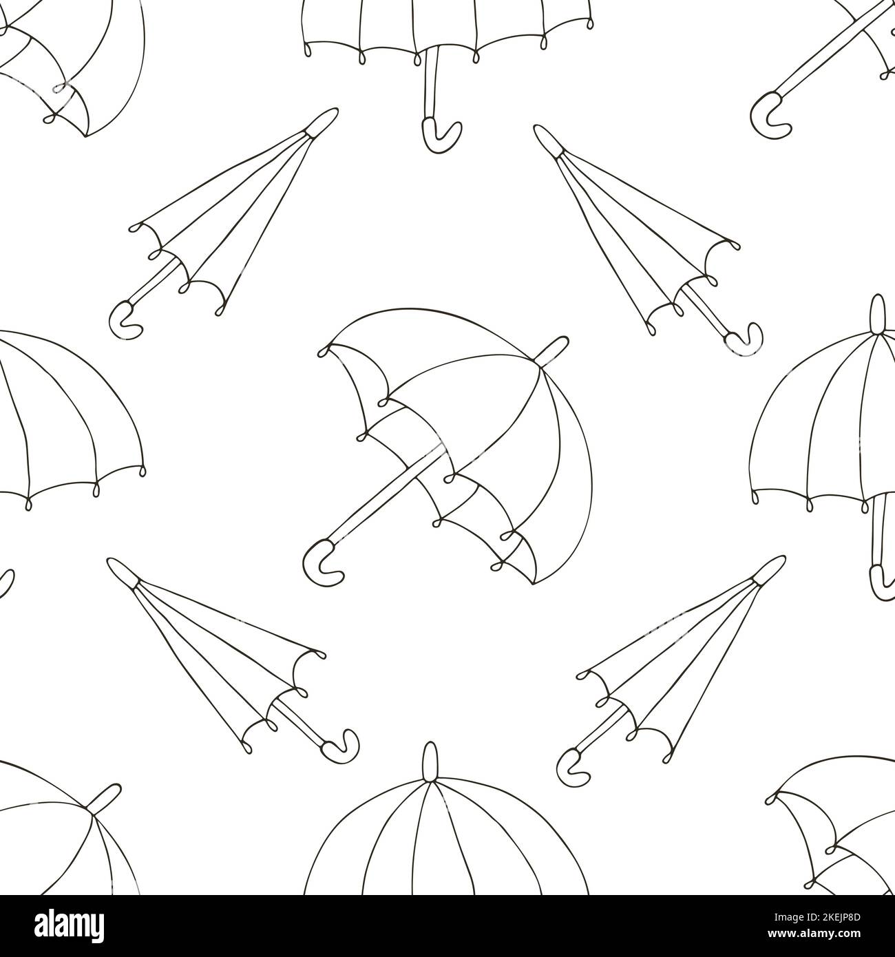 Seamless pattern with umbrellas. Bright autumn mood. Illustration in ...