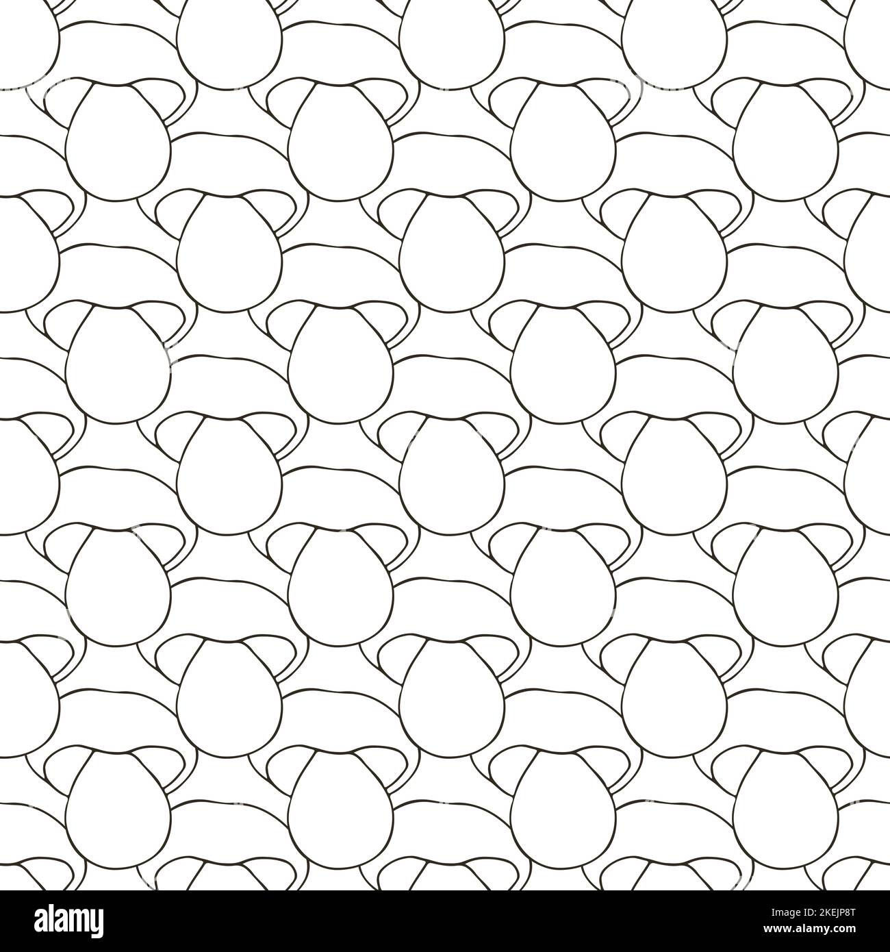 Seamless pattern with forest mushrooms. Illustration in hand draw style ...