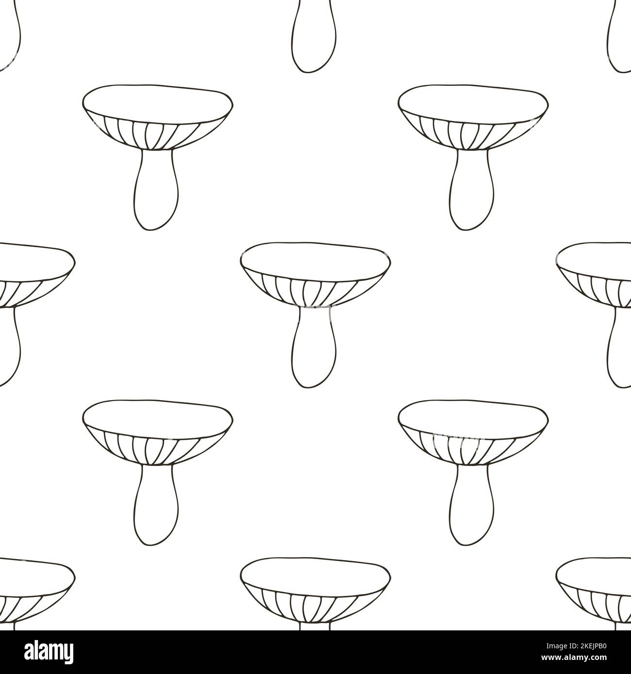 Xerocomus. Seamless pattern with forest mushrooms. Illustration in hand ...