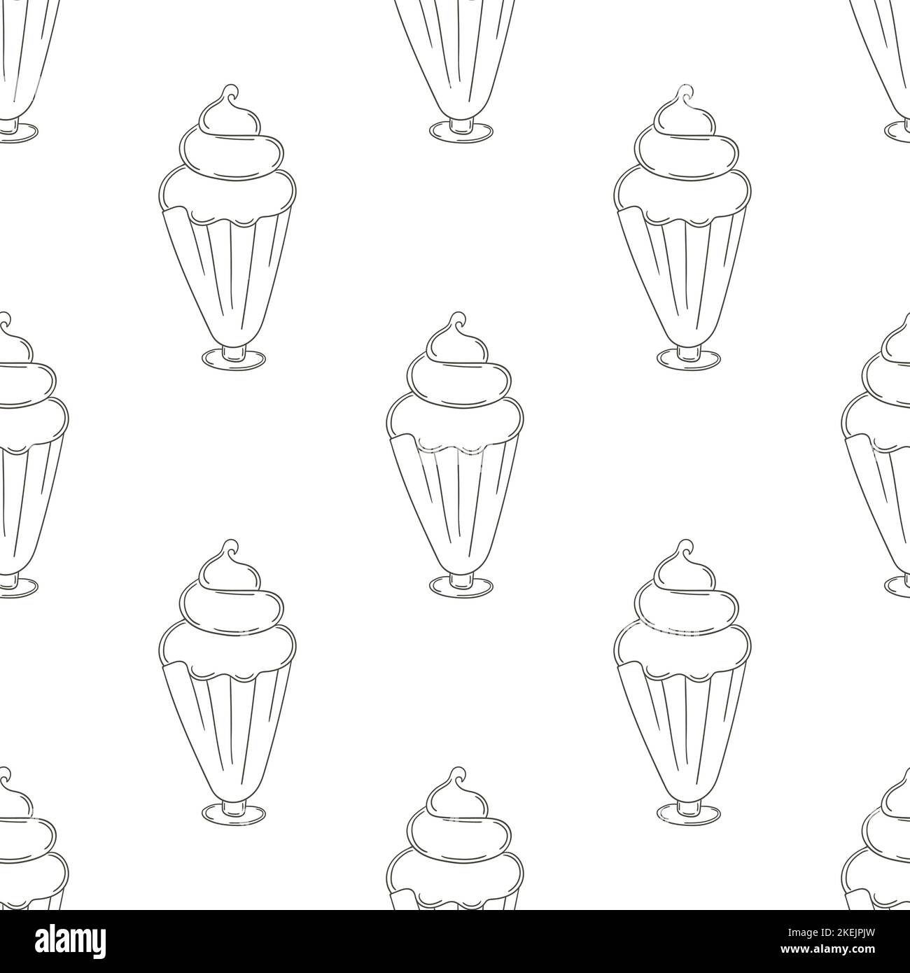 Ice cream seamless pattern. Summer. Coloring pattern with a sweet cold ...