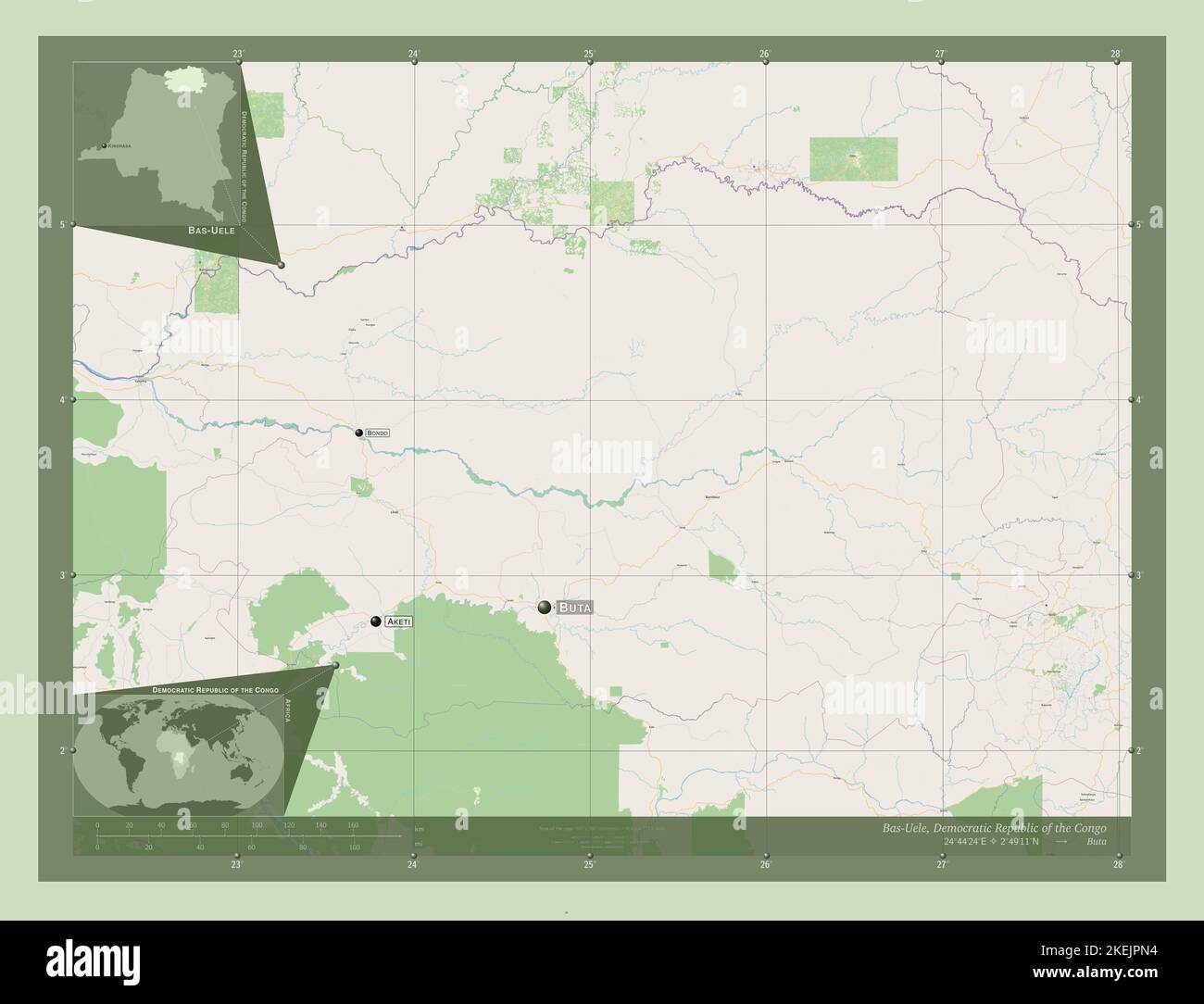 Bas-Uele, province of Democratic Republic of the Congo. Open Street Map ...