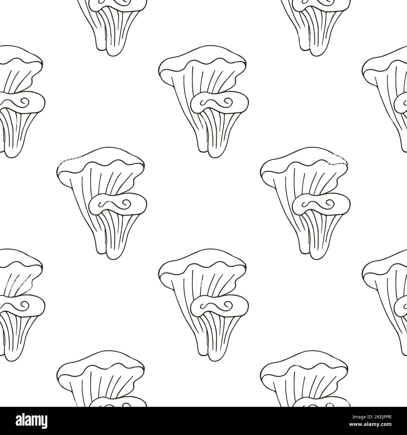 Chanterelles. Seamless pattern with forest mushrooms. Illustration in ...