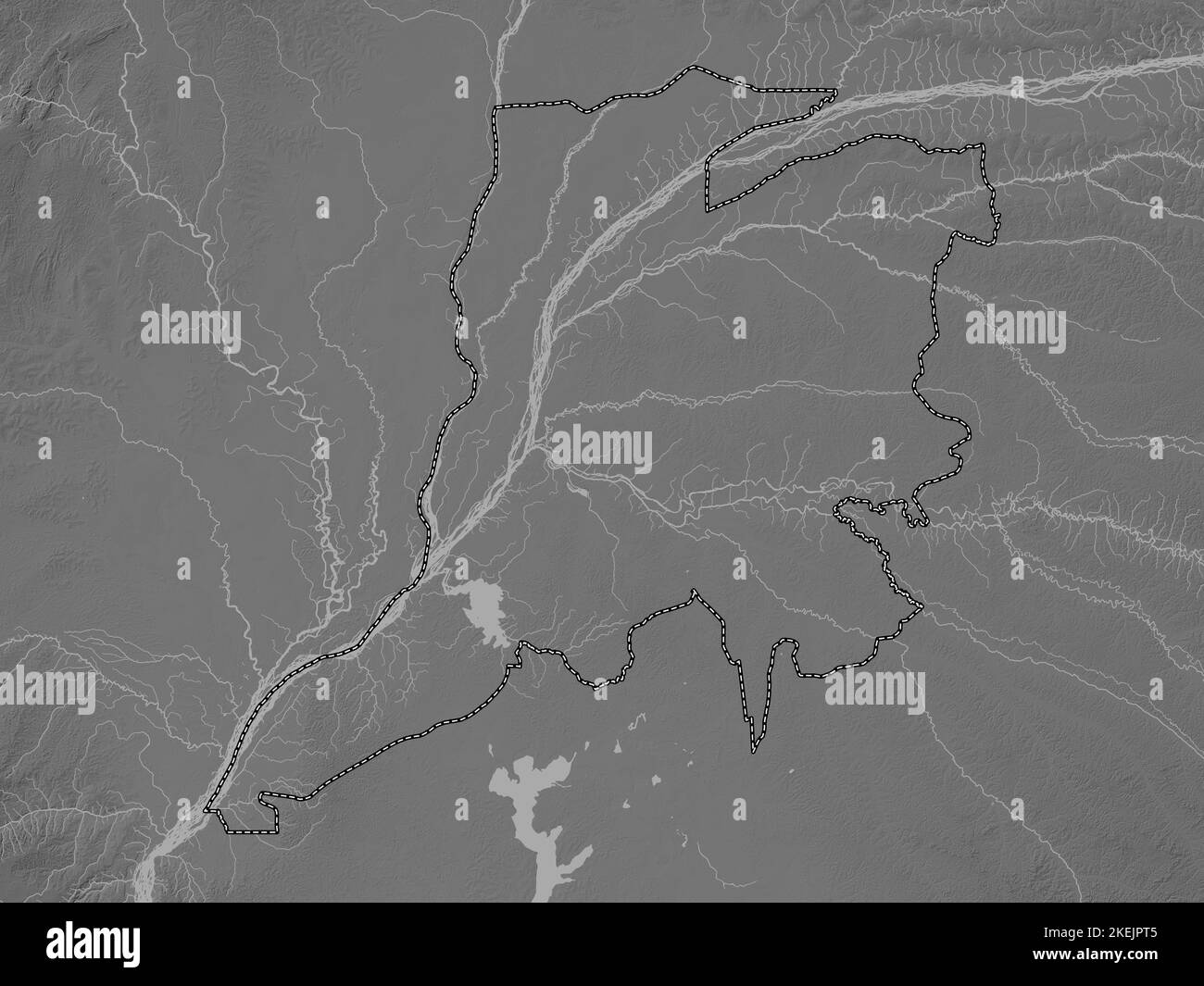 Equateur, province of Democratic Republic of the Congo. Grayscale ...