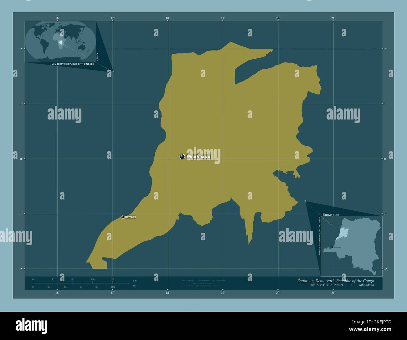 Equateur, province of Democratic Republic of the Congo. Solid color ...