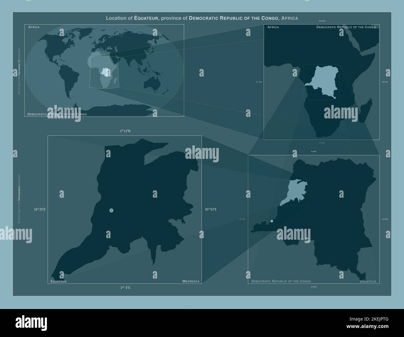 Equateur, province of Democratic Republic of the Congo. Diagram showing ...