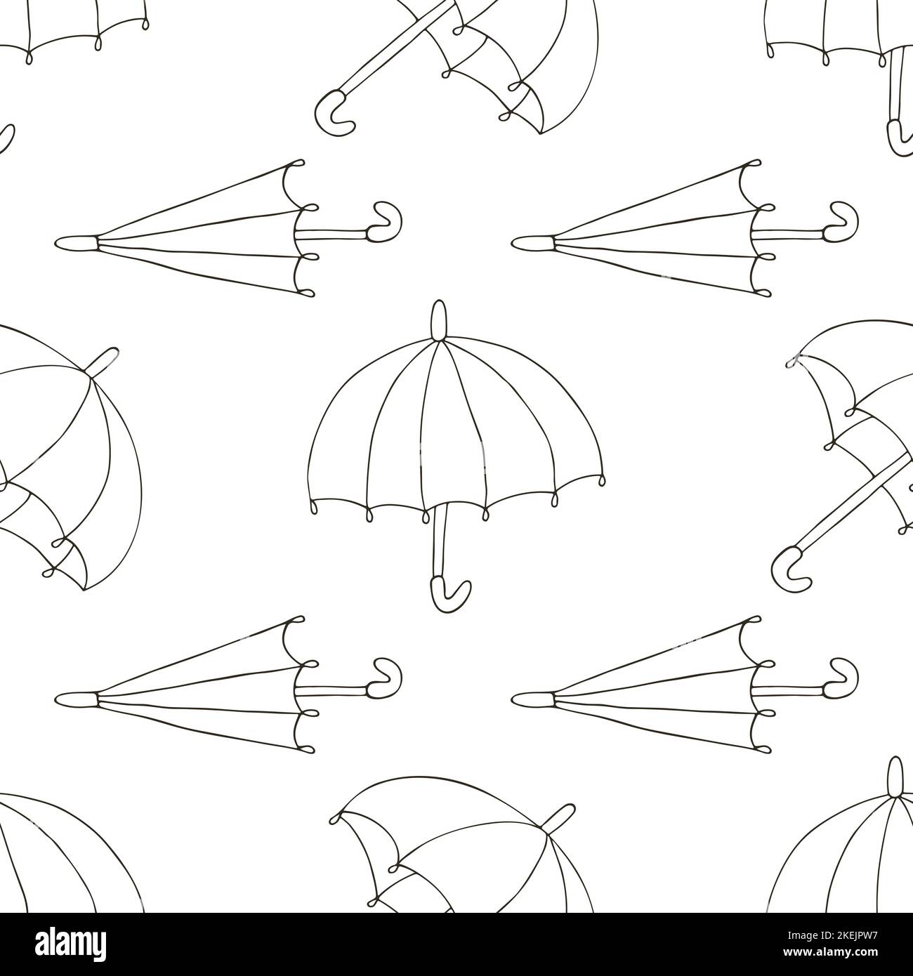 Seamless pattern with umbrellas. Bright autumn mood. Illustration in ...