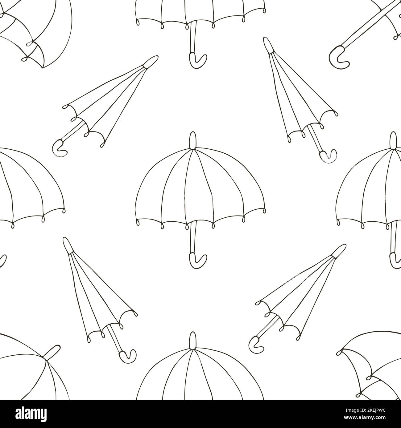 Bright autumn mood. Seamless pattern with umbrellas. Illustration in ...