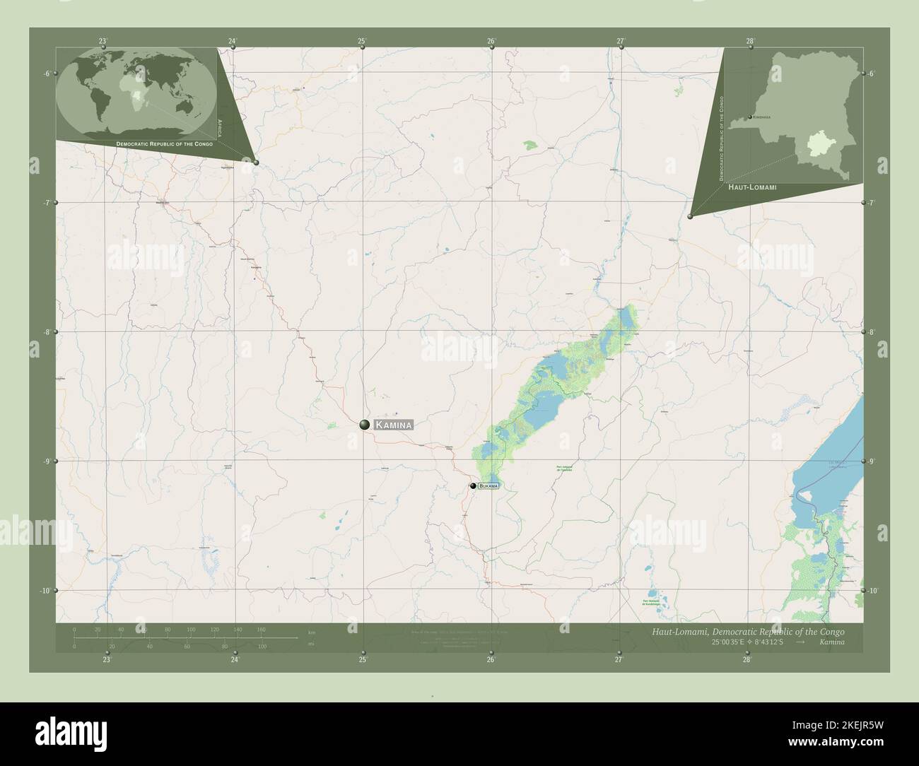 Haut-Lomami, province of Democratic Republic of the Congo. Open Street ...