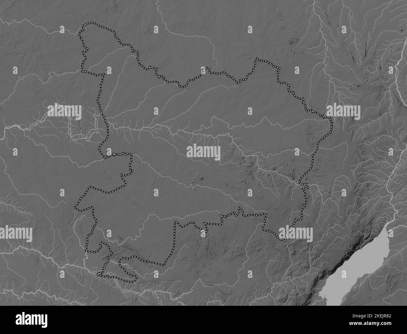 Haut-Uele, province of Democratic Republic of the Congo. Grayscale ...