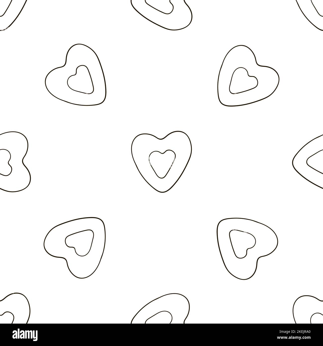 Coloring hearts. Candy seamless pattern. Cute pattern for Valentine's ...