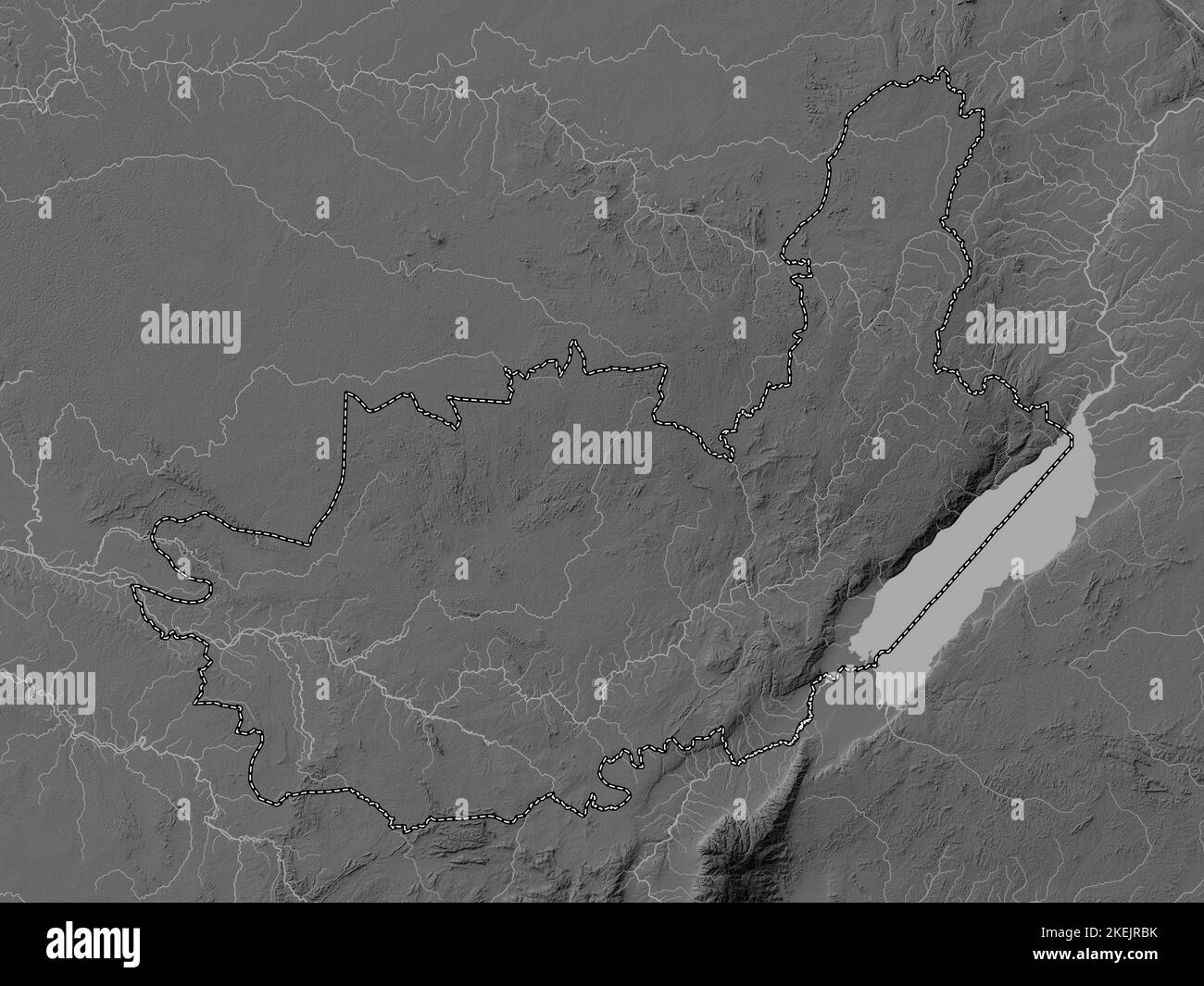 Ituri, province of Democratic Republic of the Congo. Grayscale ...